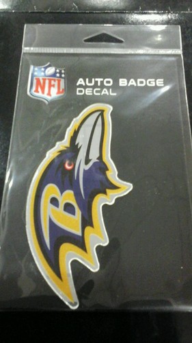 BALTIMORE RAVENS AUTO BADGE CAR DECAL EMBLEM 3"X5" NFL LICENSED USA ...