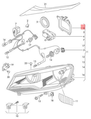 Genuine Cover Cap for Dipped Headlight Right VW Touareg 7P5 7P0941608 ...