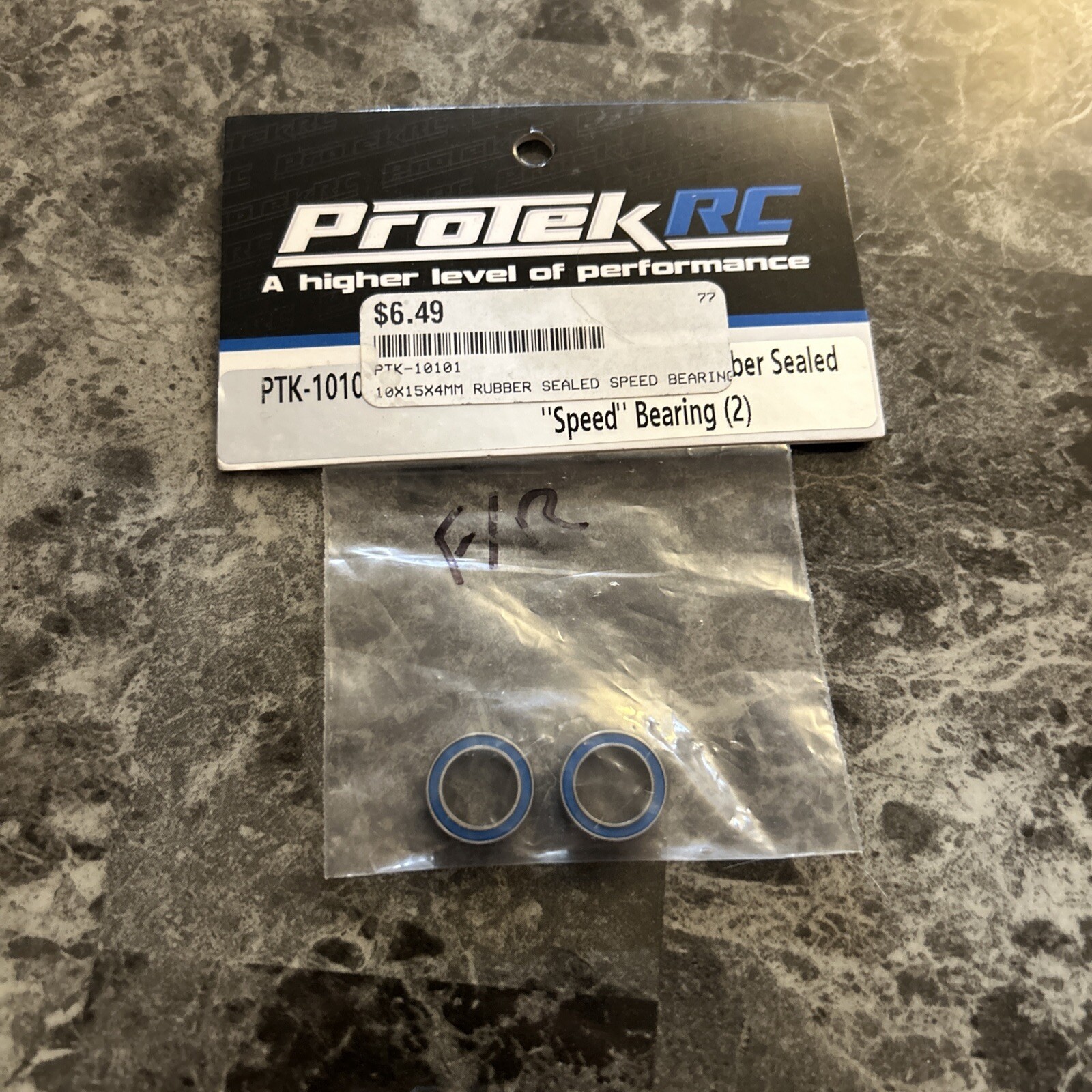 B1) ProTek 10101 RC 10x15x4mm Rubber "Speed" Bearing (2) PTK10101 for ...