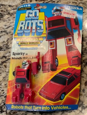 1985 Tonka Go Bots Sparky 50 Robot P-Car GoBots Red Car Transformer New ...