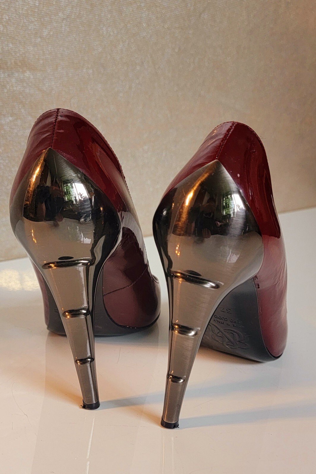 Rock & Republic Patent Leather Cranberry pointy Stiletto pumps Size 37 ...