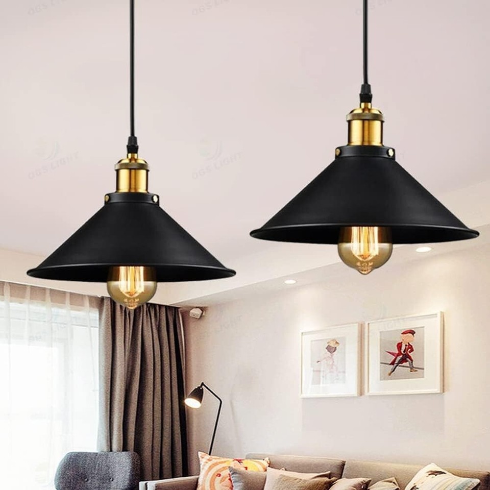 Vintage Metal Cone Lamp Light Shade Pendant Easy Fit Industrial Style ...