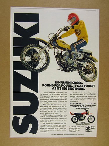 1974 Suzuki TM-75 TM75 Mini-Cross motorcycle motocross photo vintage ...