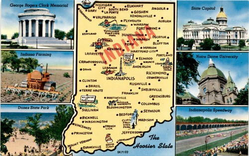 Indiana postcard with color image vintage postcard | eBay