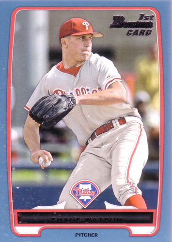 2012 (PHILLIES) Bowman Draft Draft Picks Blue #BDPP22 Shane Watson/500 ...