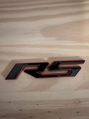 1x Black & Red RS Emblem Badge Stickers For Camaro Chevrolet GM series ...