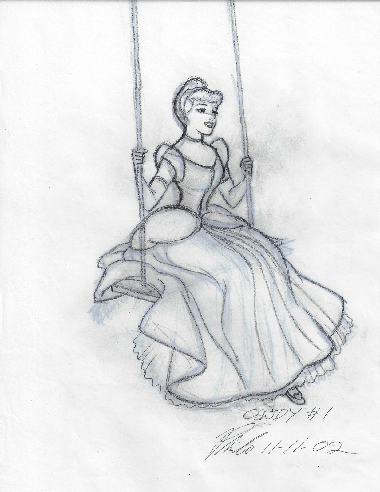 Cinderella Pencil Drawing