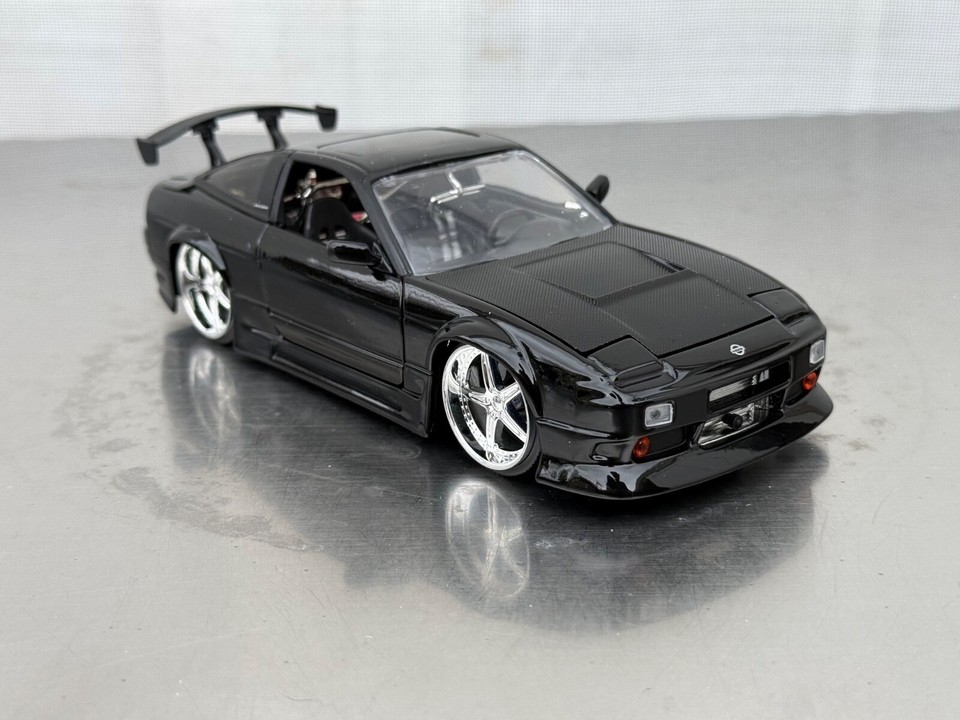 Rare Jada Toys 1/24 Scale Gloss Black Nissan 240SX w/o Sponsor Decals ...