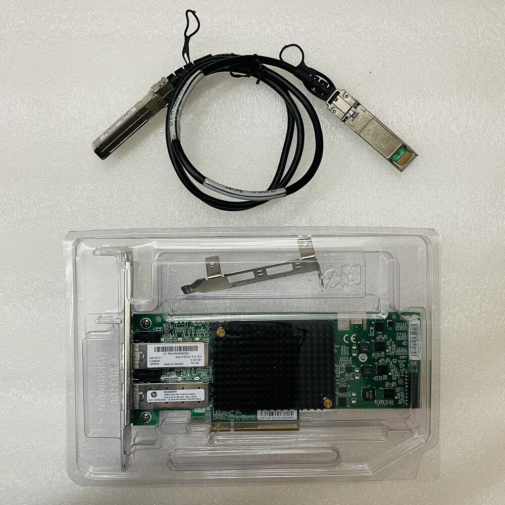 HP NC552SFP DUAL PORT 10GbE SERVER ADAPTER 614203-B21 +1 *SFP+ 1m cable ...