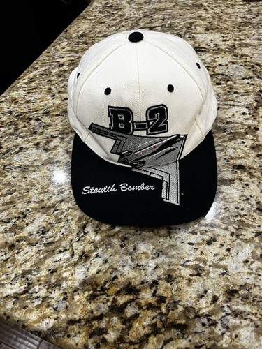 Vintage B2 Aircraft Bomber Stealth Cap Hat Snapback Gray underside of ...