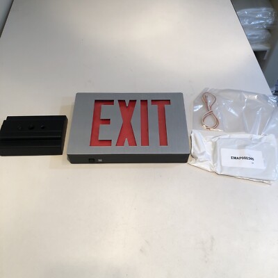 Lithonia Lighting LE S 1 R EL N SD LED Aluminum Emergency Exit Sign | eBay