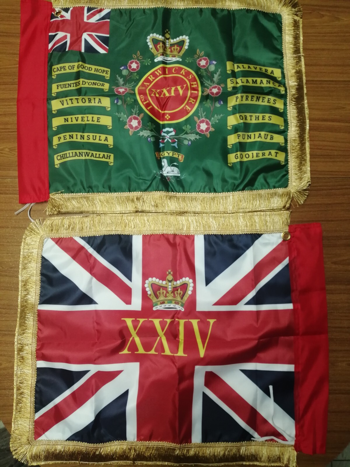 24th regiment of foot miniature Regimental/Queens colours flags | eBay