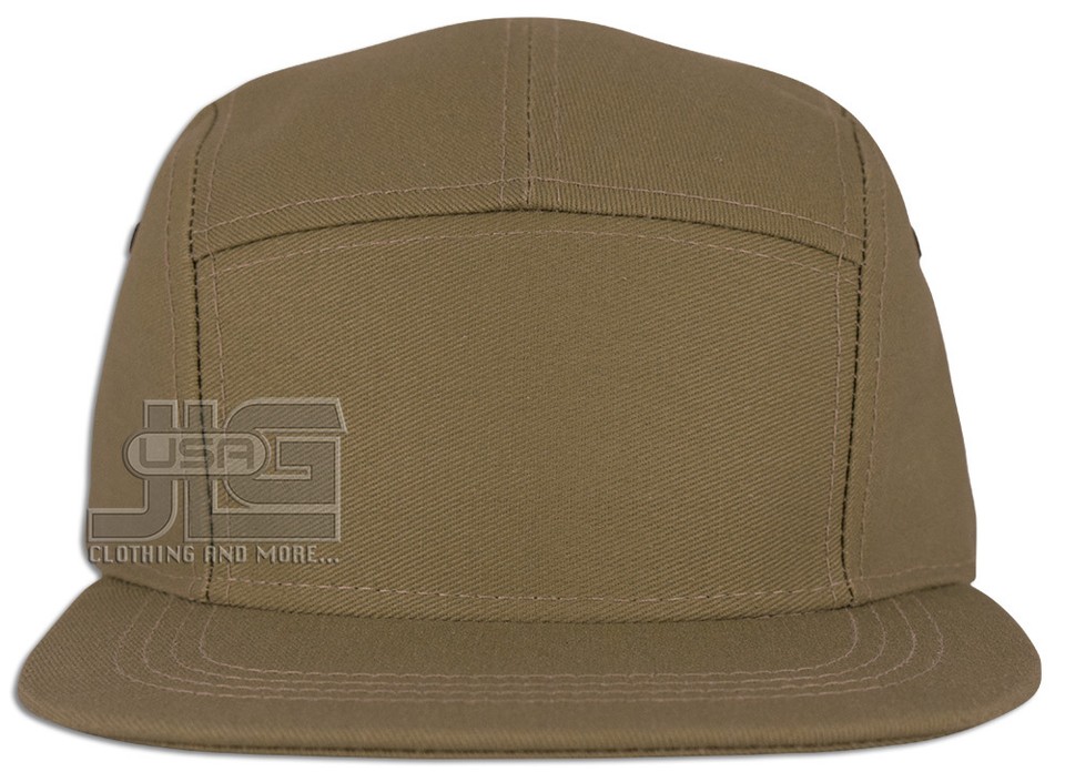 5 Panel Solid Camo Strap-back Adjustable Leather Strap Cap Hat JLGUSA ...