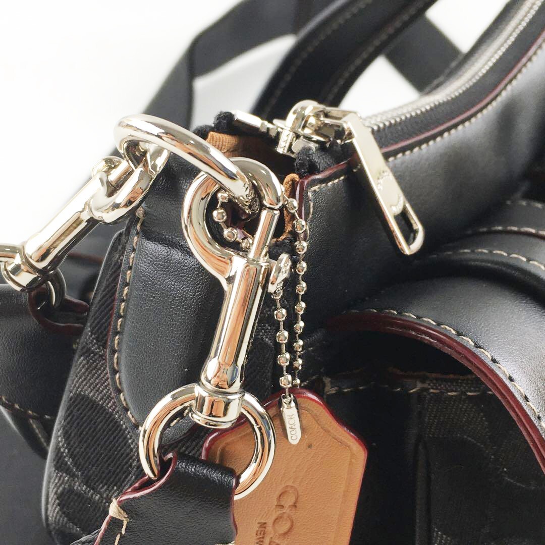 COACH Ashton Baguette In Signature Denim black CQ184 Crossbody outlet F ...