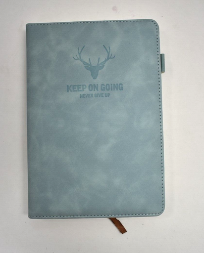 Light Blue Journal Notebook Memo Dated w Deer Elk Design Front 160 ...