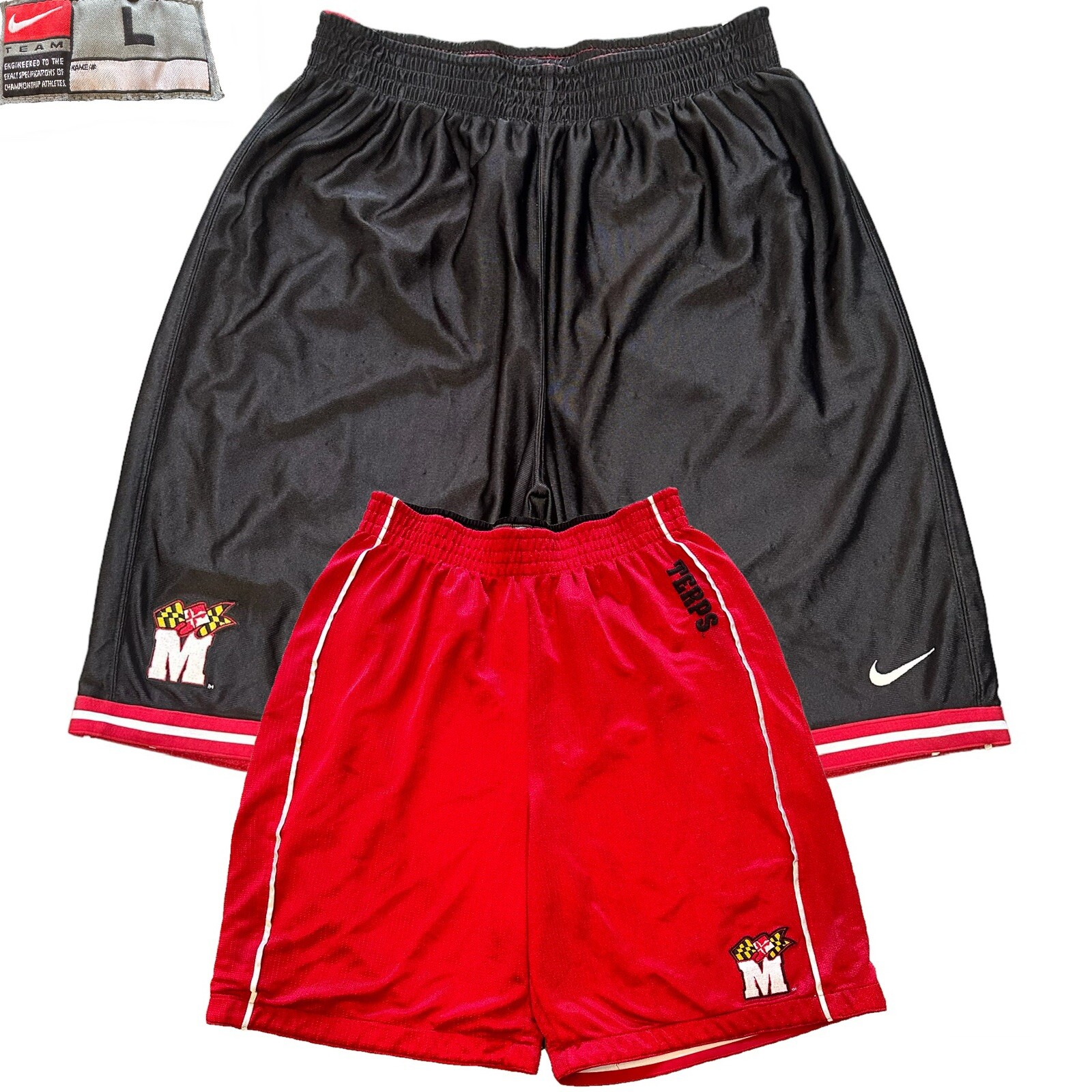 Nike Team University Of Maryland Terps Athletic Shorts Reversible Black ...
