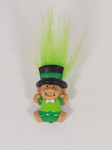 Saint Patrick Day Lapel Pin Green Leprechaun Troll Doll Wearing Black ...