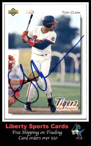 1992 Upper Deck Tony Clark #182 Authentic Autographed Card Tigers | eBay