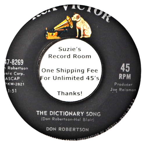 Don Robertson The Dictionary Song Pop Vocal Teen Edge NM 45 7" Vinyl ...