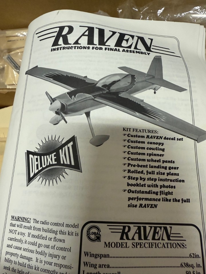 Global Quality Kits RAVEN Wayne Handley's RC Balsa Model Airplane ...