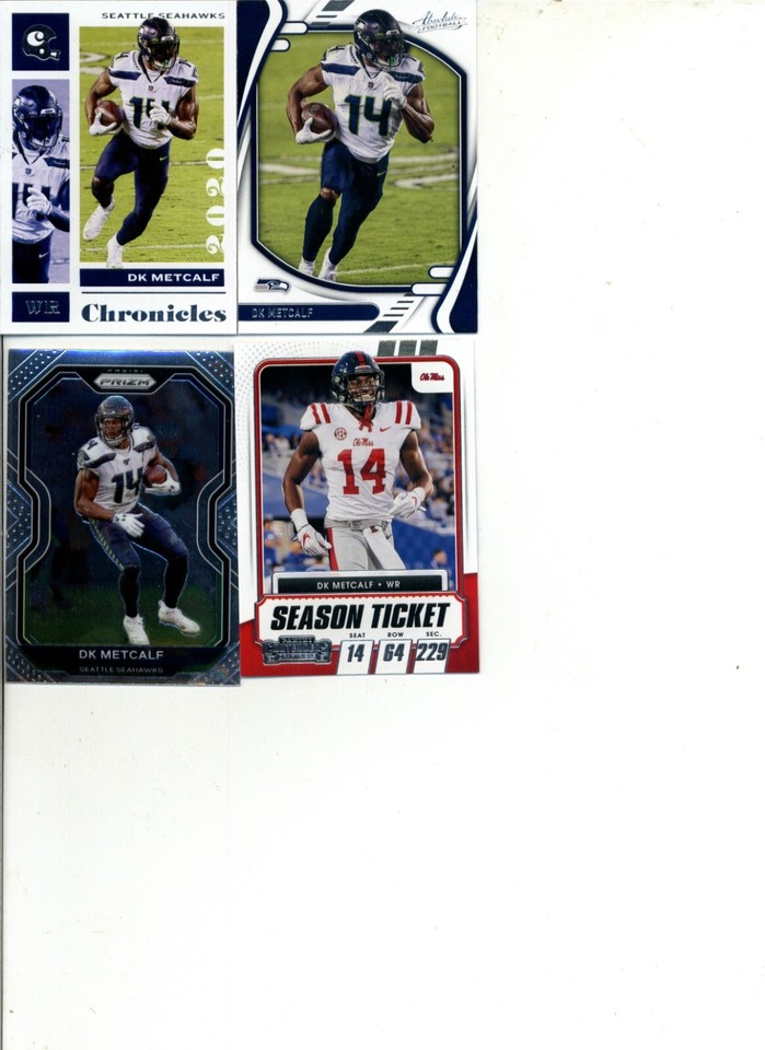 DK METCALF LOT OF 13 FOOTBALL CARDS SEATTLE SEAHAWKS PRIZM SCORE ...