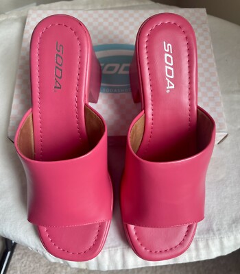 SODA Typo Platform Women Sandals Fuchsia Sz 8 | eBay