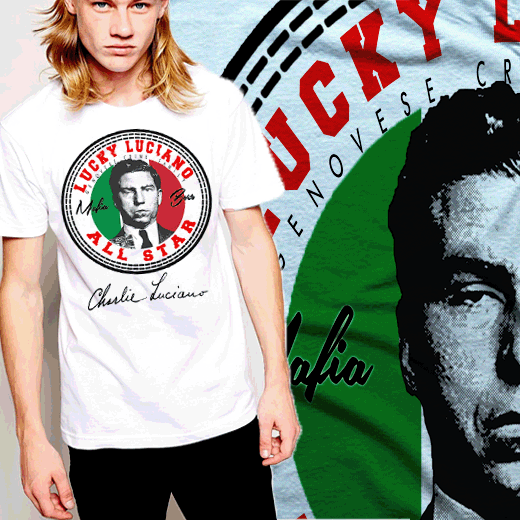 Lucky T-shirt, new cotton tee, New York, Chicago, Italian, Cosa Nostra ...