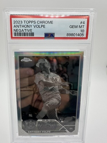 2023 Topps Chrome Anthony Volpe Rookie Negative Refractor #4 PSA 10 ...