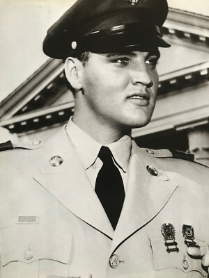 Vintage Elvis In Full Army Uniform Showing Off Medals B & W Photo | eBay