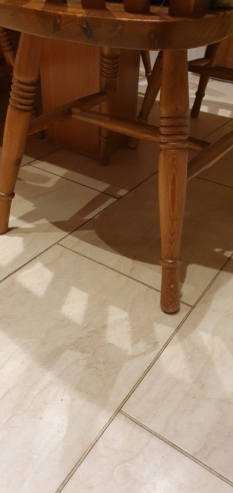 4 Kitchen Dining Wooden Chairs Used Slat Back Farmhouse Country Style ...