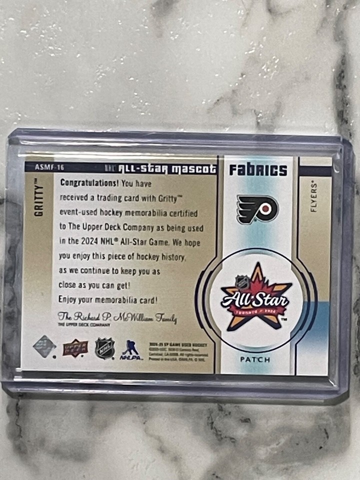 2024-25 UD SP Game Used GRITTY Gold All-Star Mascot Used Patch Flyers ...