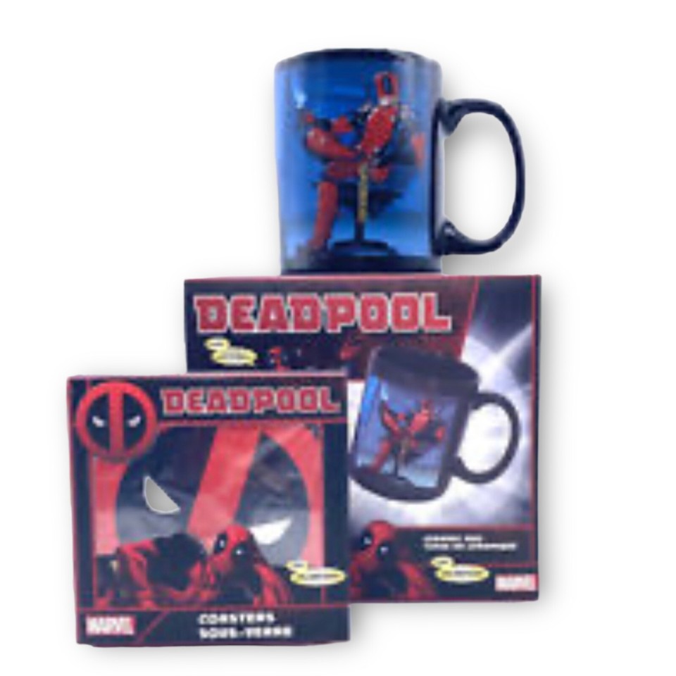 Marvel Deadpool Ceramic Coffee Cup Mug 20 OZ and Coaster Set Culturefly ...