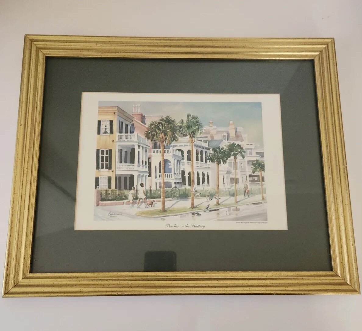 Porches on the Battery Ed Emerson Signed Print of Original Watercolor ...