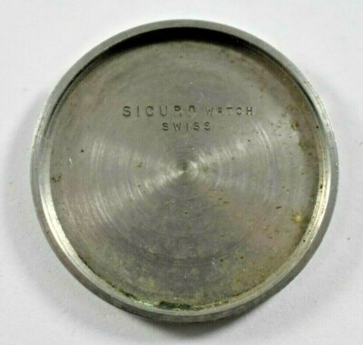 Vintage Swiss Made Sicura Stainless Steel Wrist Watch Case Back 29.94mm ...