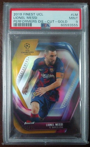 2019 Topps Finest UCL Performers Die-Cut Gold #LM Lionel Messi /50 PSA ...