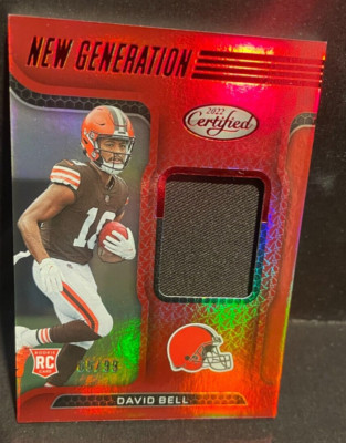 2022 Certified New Generation Jerseys Red /99 David Bell RC Browns ...