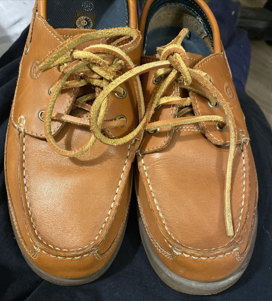 Men's 9.5 EARTH SHOE, Brown Leather Boat Dock Shoes Work Casual Comfort ...