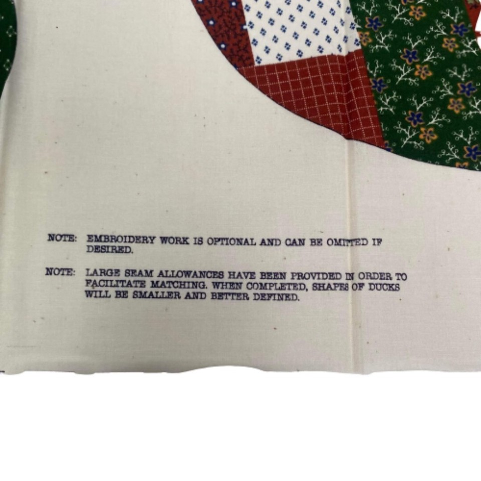 Vintage Make 2 Pillows Patchwork Duck Cut Out Craft Fabric Panel ...