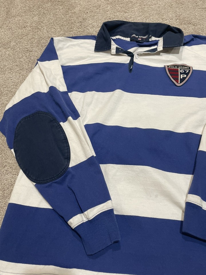 Vintage Polo Sport Polo Ralph Lauren Heavy Long Sleeve Rugby Polo Shirt ...