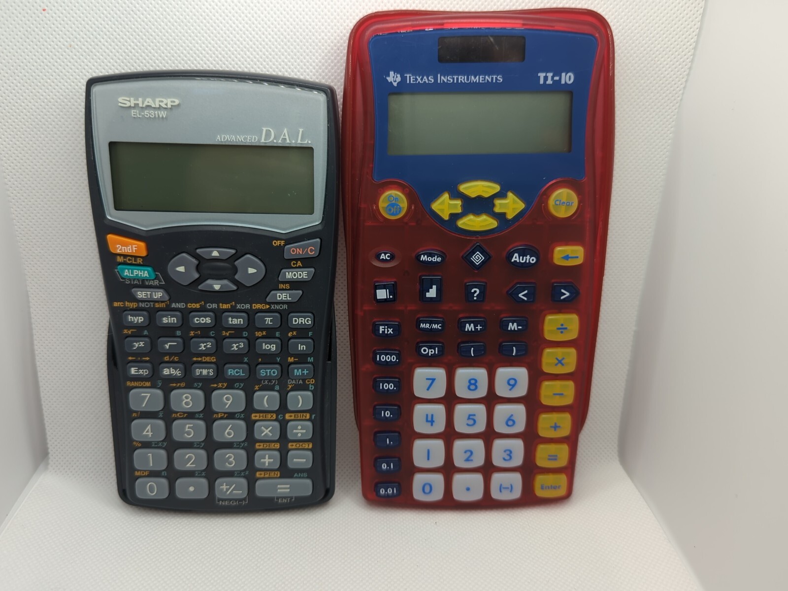 Lot of Two (2) Calculators: Sharp EL-531W & Texas Instruments TI-10 ...