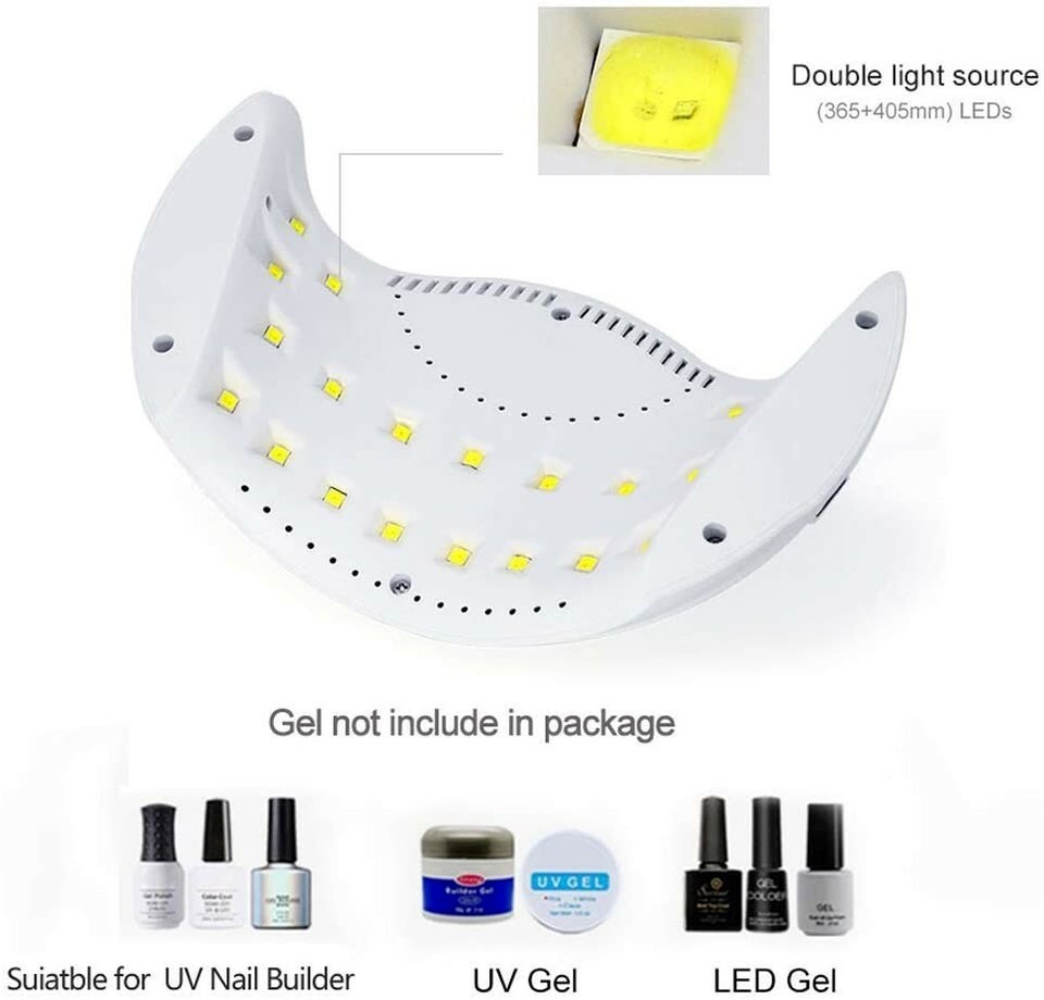 Gel UV LED Nail Lamp,Lke Nail Dryer 40W Gel Nail Polish UV LED Light ...