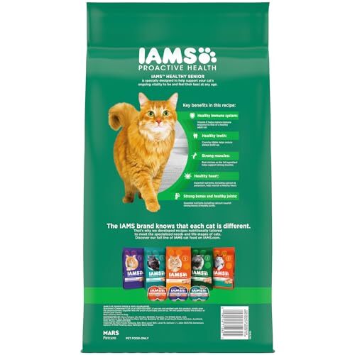 IAMS PROACTIVE HEALTH Healthy Senior Dry Cat Food Chicken Cat Kibble, 7 ...