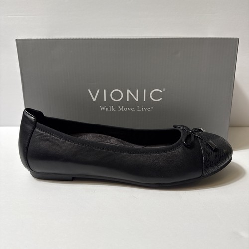 Vionic Minna Orthopedic Ballet Flat Shoes Comfort Supportive Black Size 8 | eBay