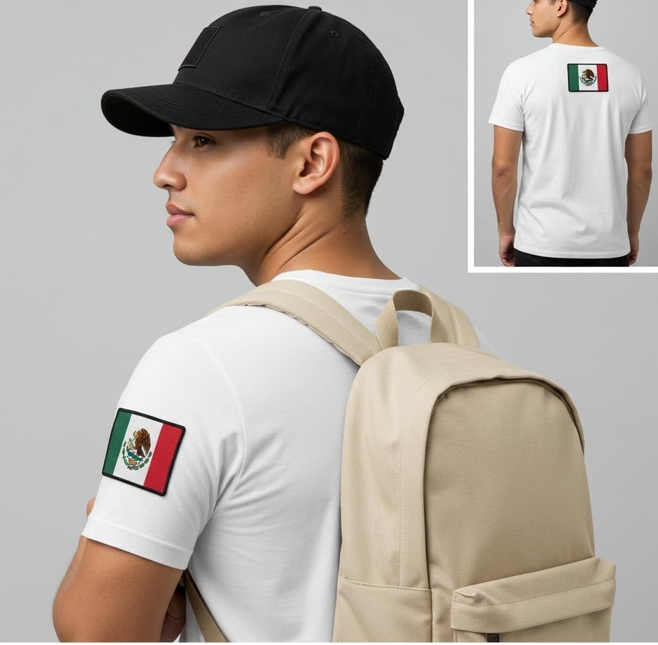 Mexico Flag Embroidered Iron 2.9x2 inches (7.3x5 centimeters), Green ...