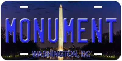 Monument Washington DC Aluminum Novelty Car License Plate | eBay