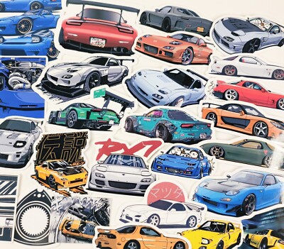 26pc Japanese Drift Legend Mazda RX7 FD Vinyl Stickers JDM sport car ...