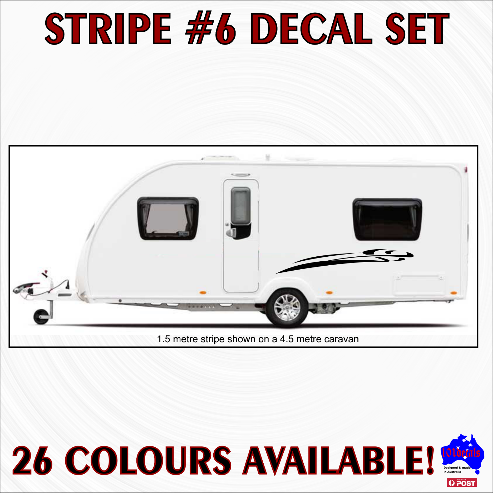 2m Stripe #6 decal sticker set graphics.Caravan,campervan,motorhome,car ...