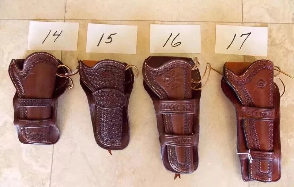 GUN HOLSTER REVOLVER PISTOL LEATHER MADE HAND TOOLED COWBOY WESTERN | eBay