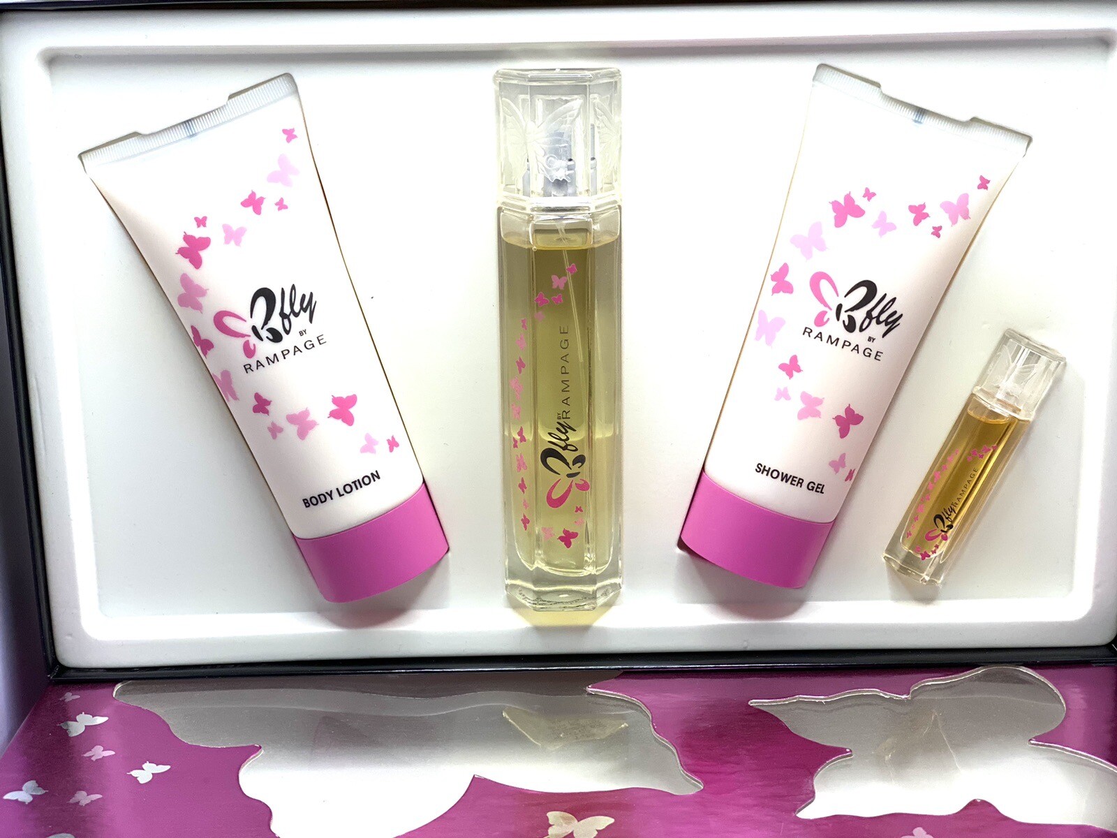 Butterfly By Rampage Set 4 Pcs( 3oz EDP+6.8oz BL+6.8oz SG+.34oz EDP)For ...