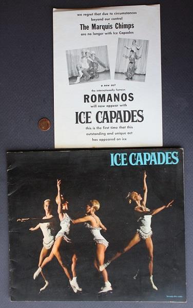 1974 Ice Capades Skating Show program & Romanos Marquis Monkeys leaflet ...